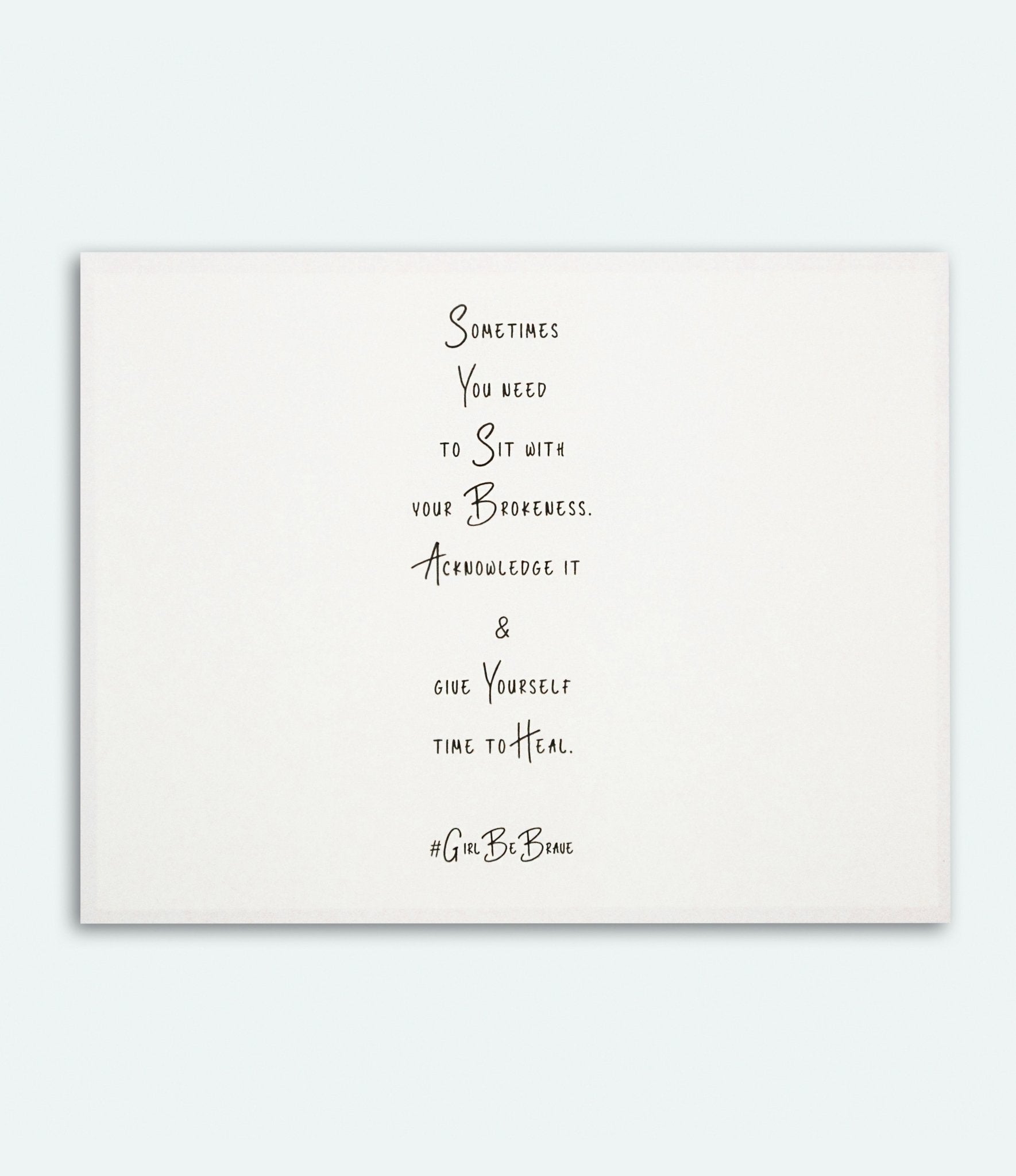 Girl Be Brave Quote Post Card