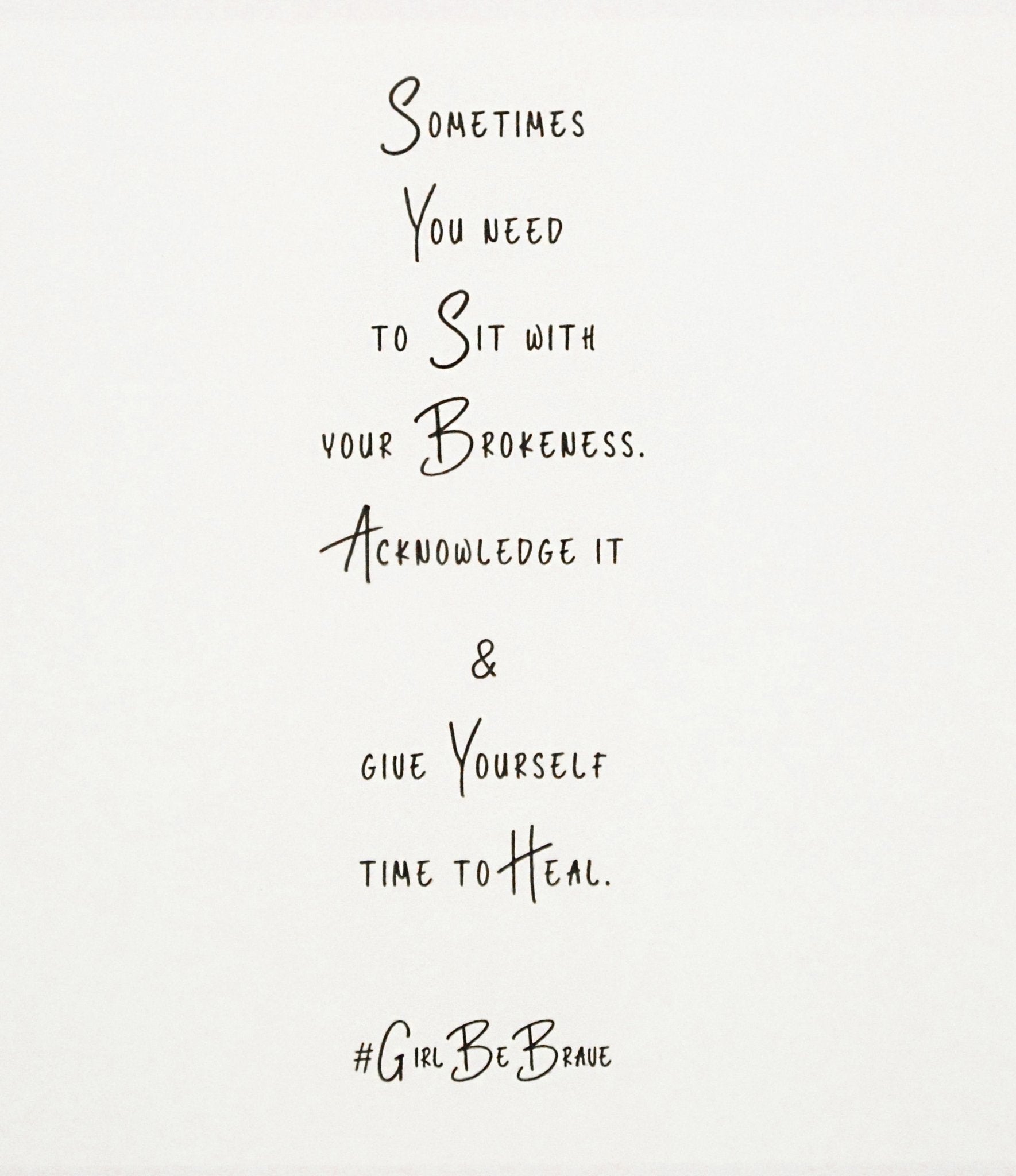 Girl Be Brave Quote Post Card