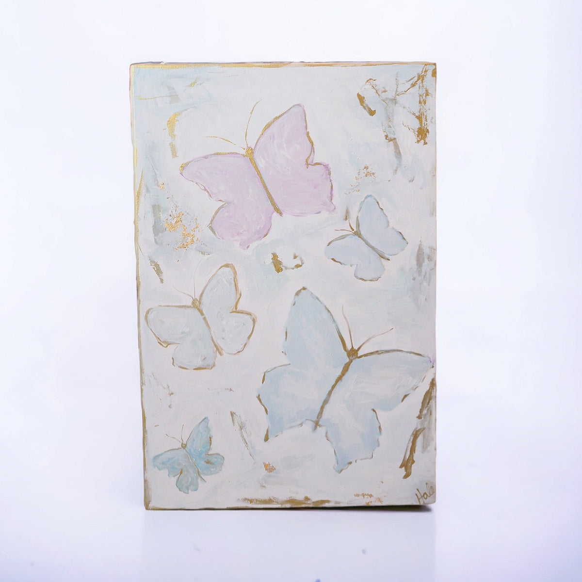 Hale Art Butterflies Canvas Original Oil Painting – Girl Be Brave