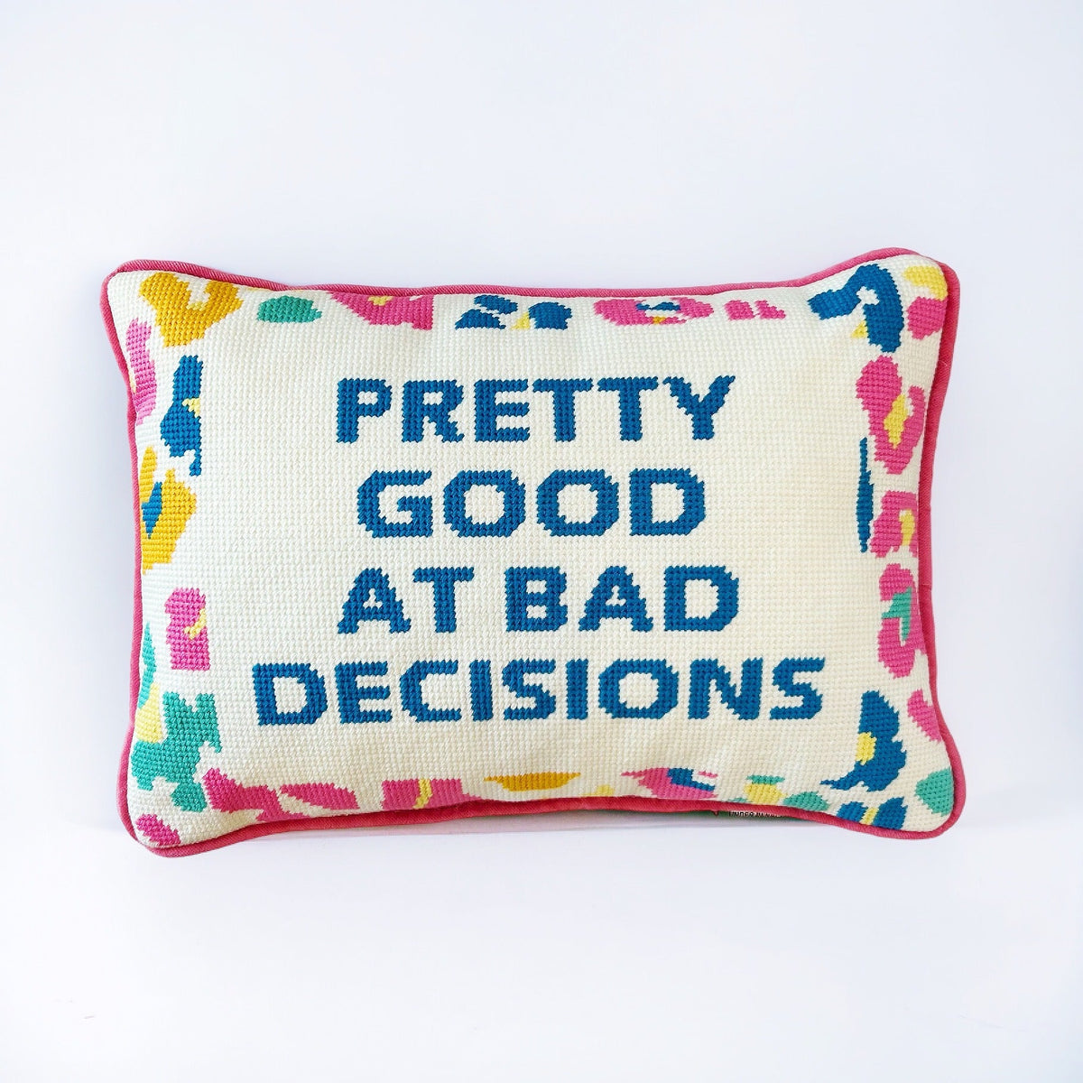 Hooked "Pretty Good at Bad Decisions" Throw Pillow – Girl Be Brave